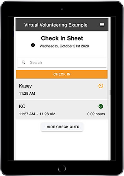 Volunteer Time Tracking Check In Kiosk | Track It Forward
